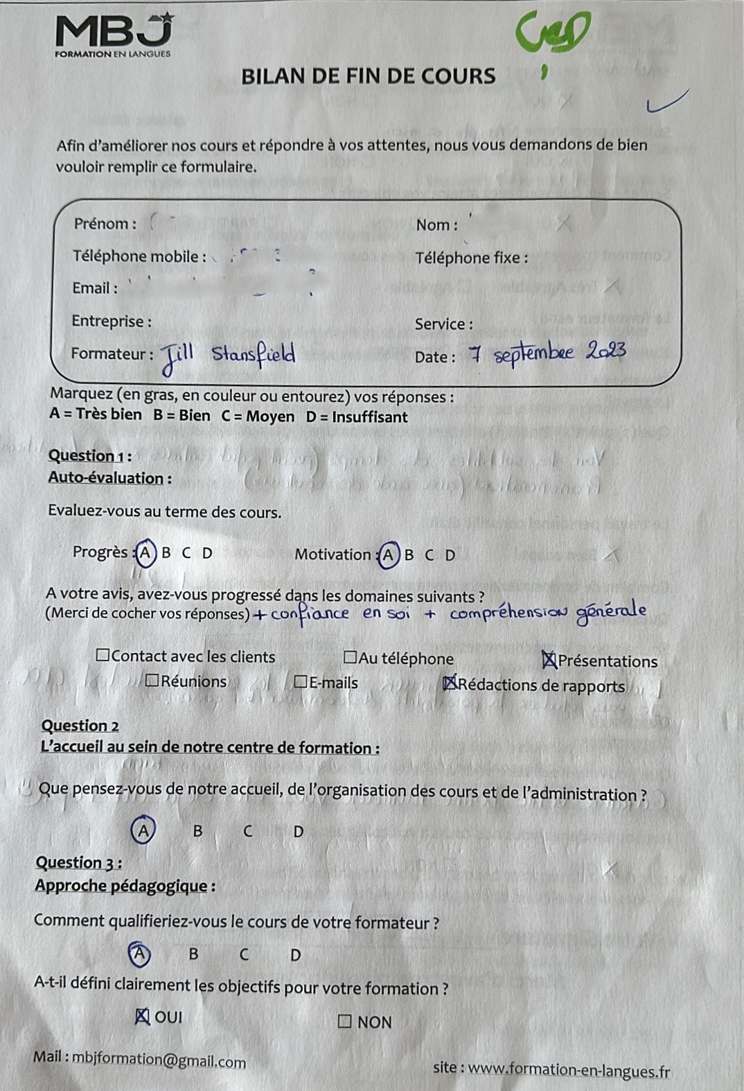 La qualité, c'est la priorité chez MB Jean Formation en Langues